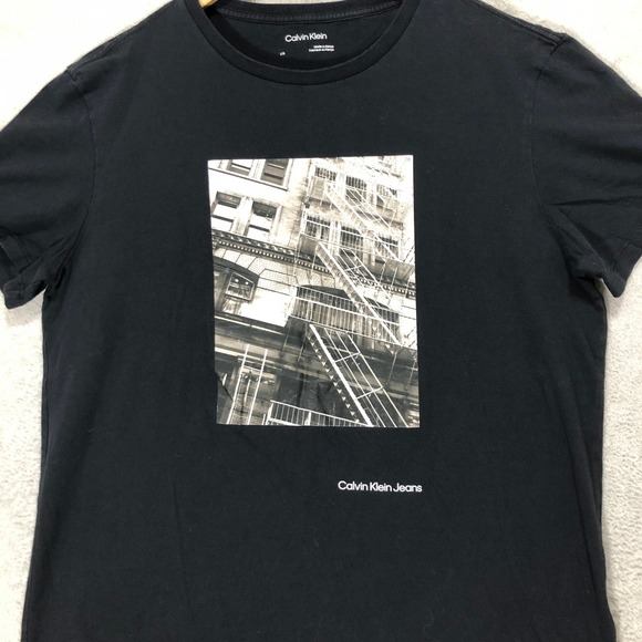 Calvin Klein | Shirts | Calvin Klein Jeans Graphic Tshirt Black ...